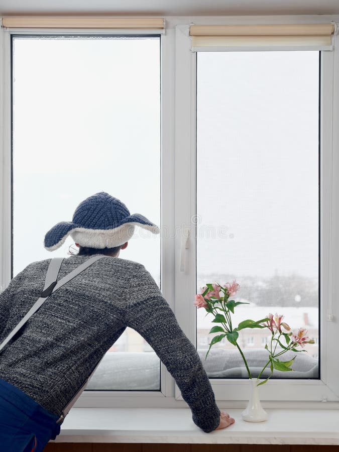 222 Man Looking Snow Window Stock Photos - Free & Royalty-Free Stock ...