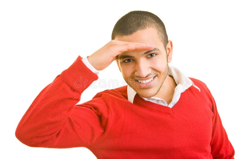 Man on lookout stock image. Image of male, ethnicity, hope - 9605203