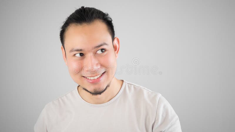 Man looks at empty space. stock image. Image of looking - 71109549