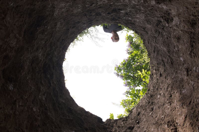 Deep Pit In The Ground. Digging A Hole. Stock Image - Image of farming ...