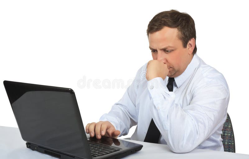 Boss observing laptop stock image. Image of leadership - 37762159