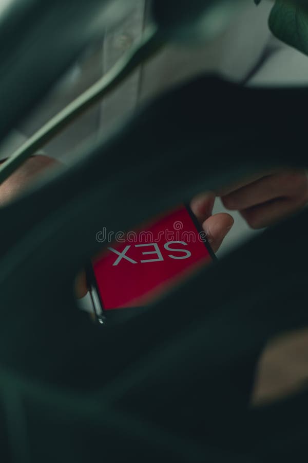 Man Looks For Sex On His Smartphone Stock Image Image Of Phone