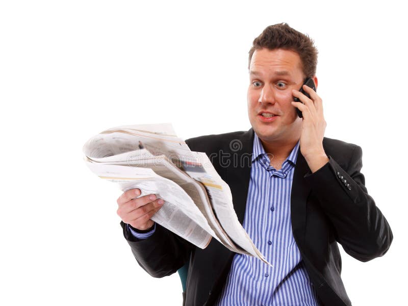 Man Looks Shocked Reading Newspaper Stock Photos - Free & Royalty-Free ...