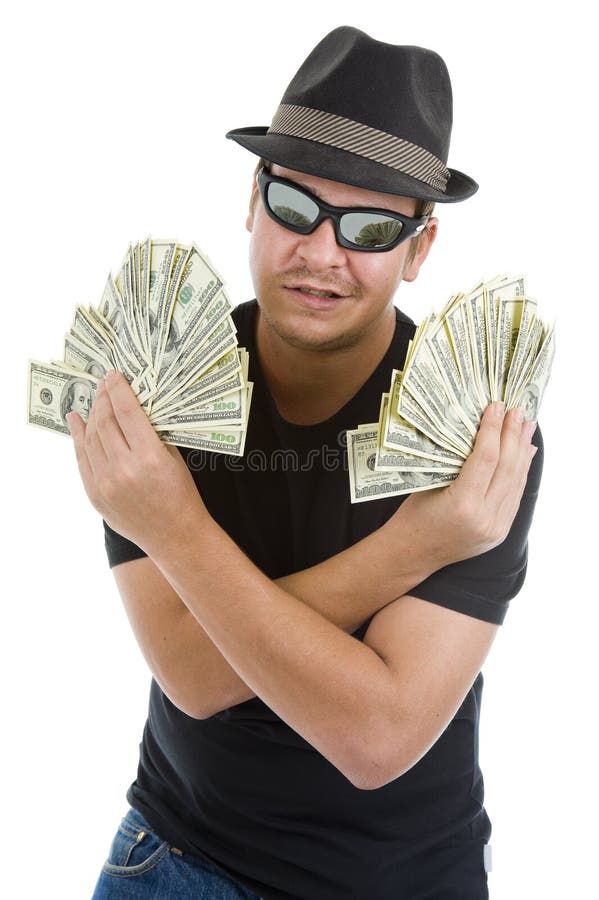 Man Happy with Lots of Money Stock Image - Image of background, cash ...