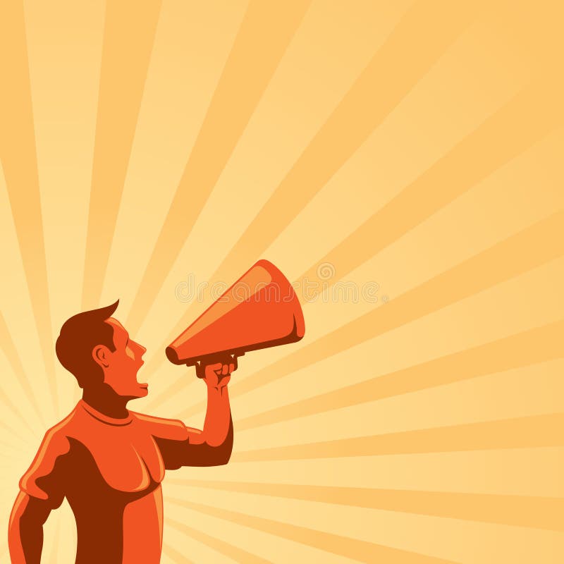 Man with Loudspeaker stock vector. Illustration of copy - 23589117
