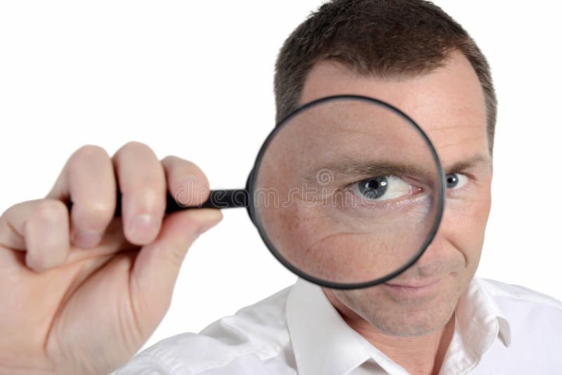 Man with loupe stock photo. Image of business, checking - 37094980