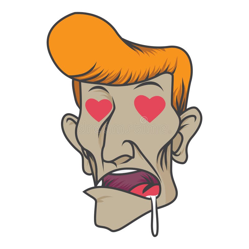 Man in Love Drooling. Vector Illustration Decorative Design Stock ...
