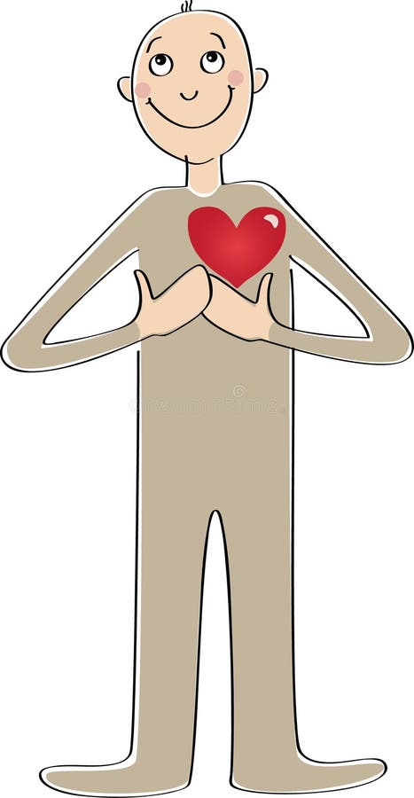 Man in love with a heart stock vector. Illustration of passion - 13231881