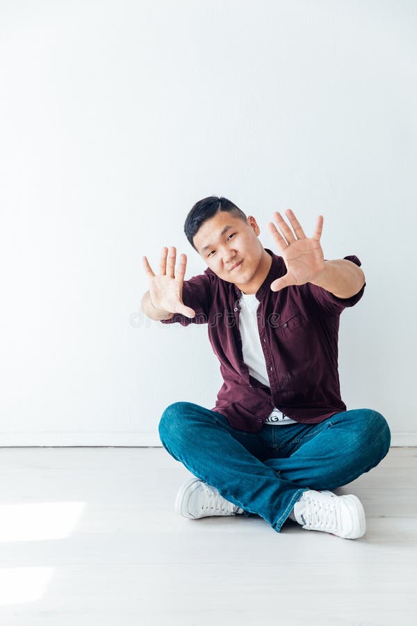 Asian Man Loves To Dance and Sing To Music Stock Image - Image of ...