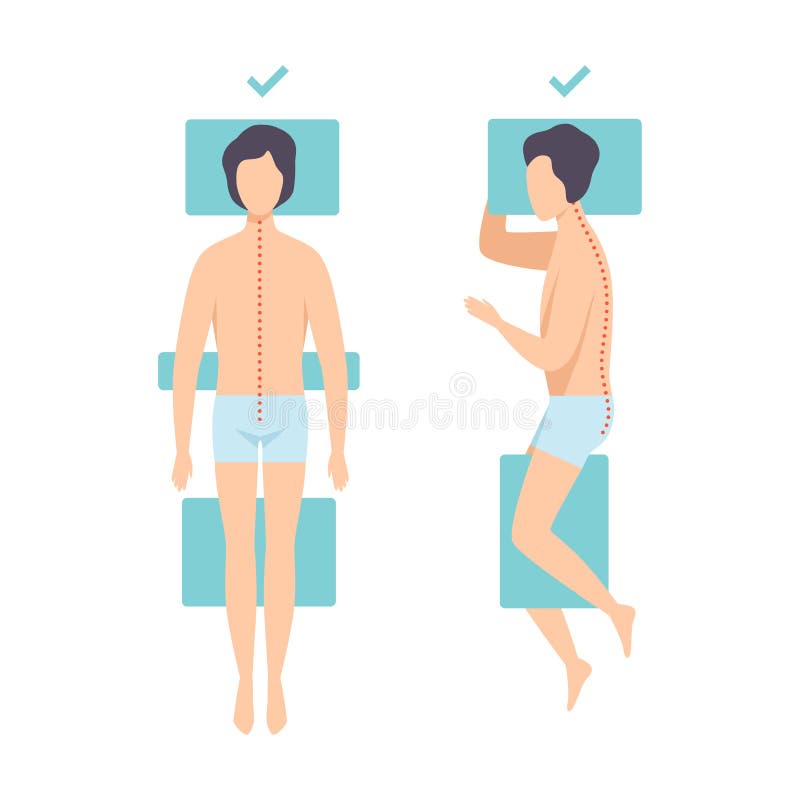 Correct Spine Sleeping Position Stock Illustrations – 235 Correct Spine ...