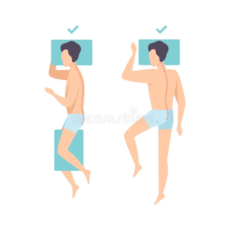 Correct Spine Sleeping Position Stock Illustrations – 235 Correct Spine ...
