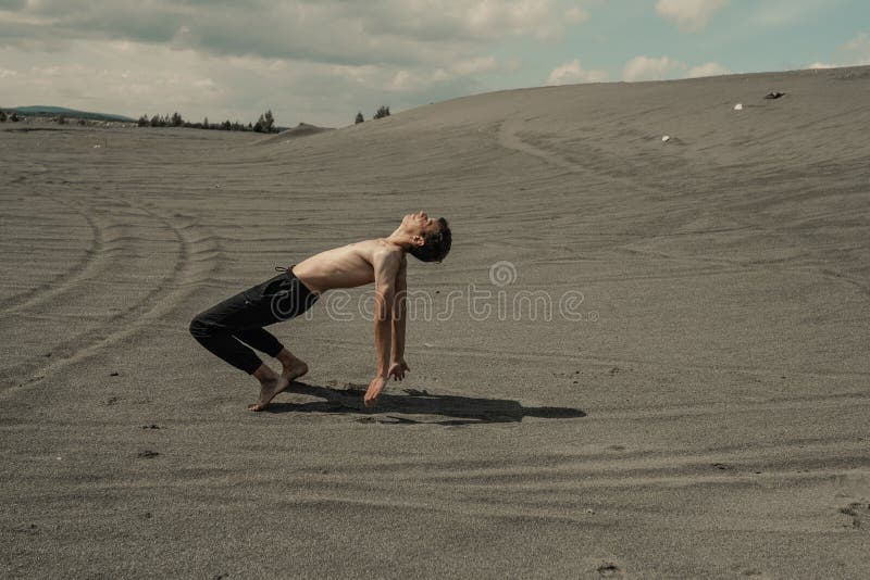 Man Lying Down on Sand in Desert Stock Photo - Image of outdoor, summer ...