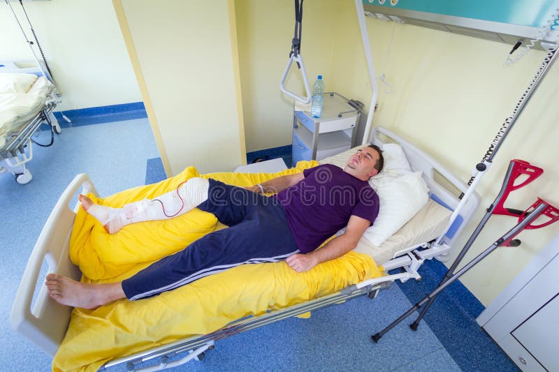 Man Lying in Hospital after Surgery Stock Image - Image of damage ...