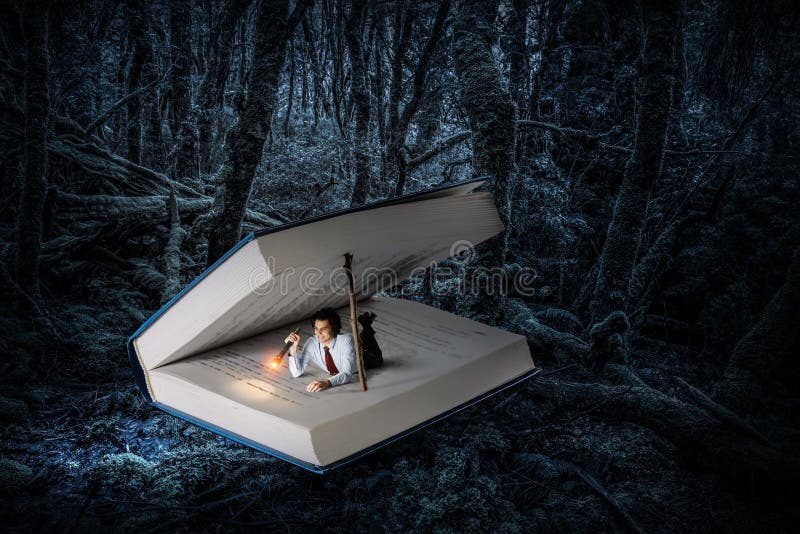 Rapt in Reading. Mixed Media Stock Illustration - Illustration of large ...