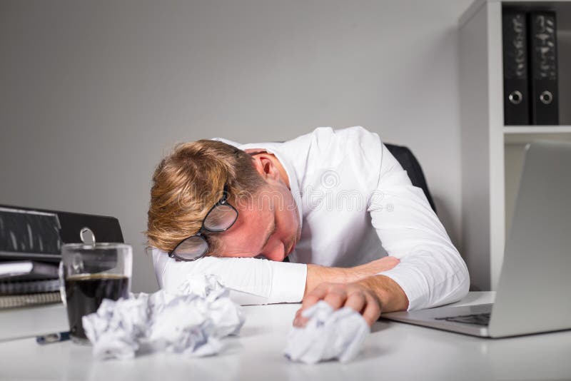 Man Lying on the Table at the Office Stock Photo - Image of male, desk ...