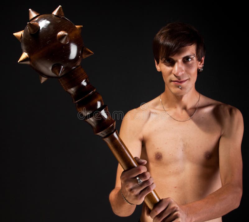 Man with mace stock photo. Image of crowd, hooligan, dramatic - 11134176