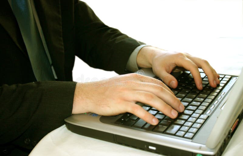 Man and machine stock photo. Image of show, objective, laptop - 3062