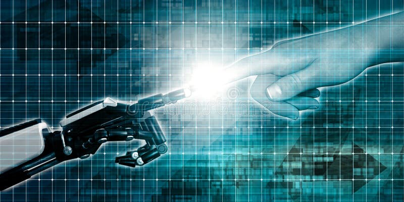 Man Machine Collaboration stock illustration. Illustration of ...