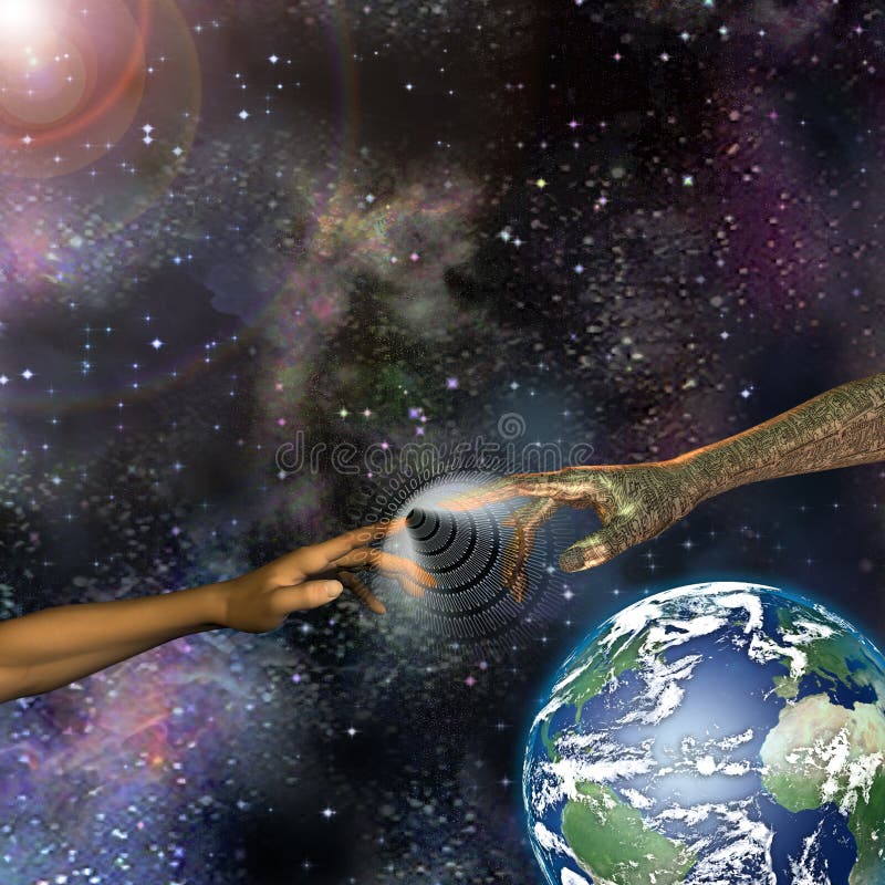 Man and Machine stock illustration. Illustration of friendship - 153220635