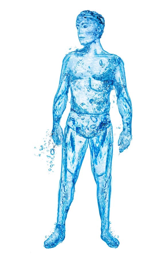 Man Made of Clean Water Drops Mixed Media Concept Stock Photo - Image ...