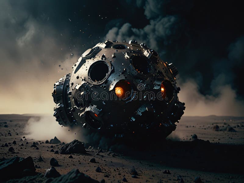 A Man -made Cylindrical Capsule on the Surface of Mars, after the ...