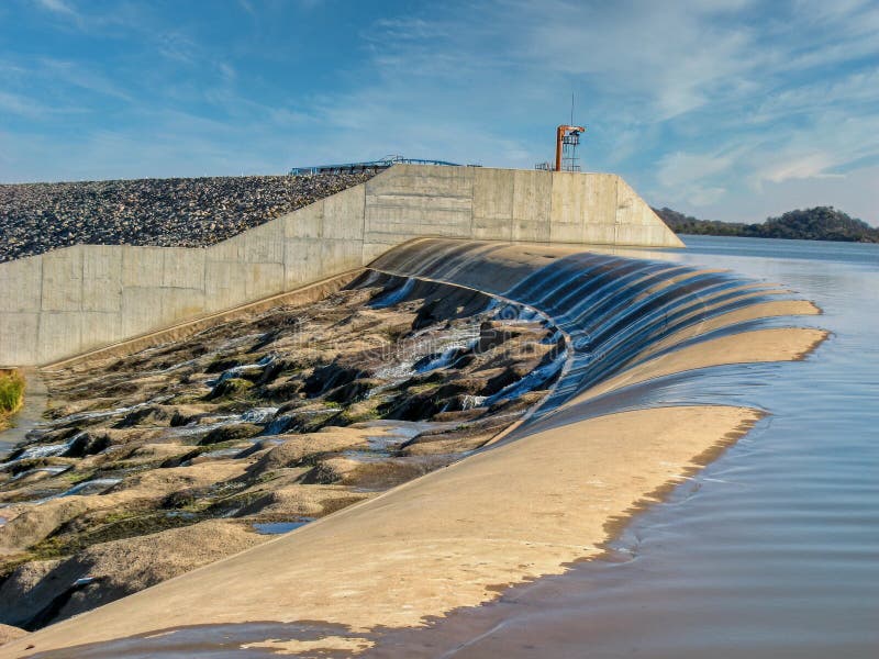Man made dam stock photo. Image of flood, clouds, lake - 192480938