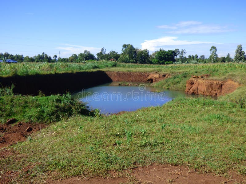 Man made Dam Kenya stock image. Image of water, green - 172672585