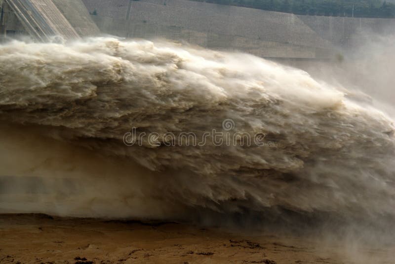 A Man-made Dam Outlet Flood Peak Editorial Stock Photo - Image of china ...