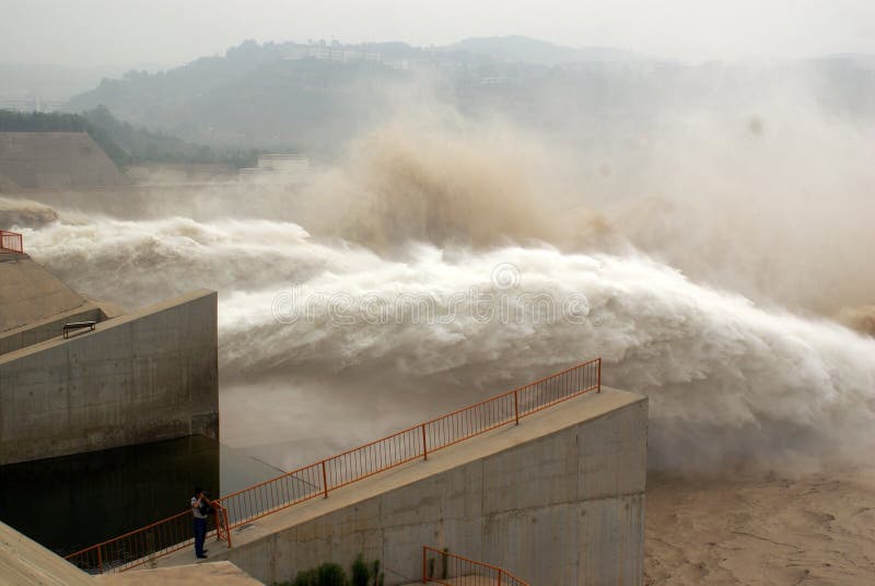 A Man-made Dam Outlet Flood Peak Editorial Stock Image - Image of peak ...