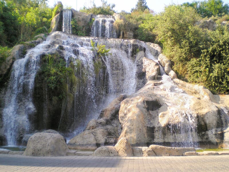 Man Made Decorative Large Waterfall in the Old City of Antalya in ...