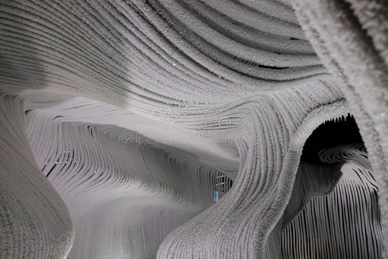 The Man-made Ice Cave in Moscow. Shapes and Landscape, Inside View ...