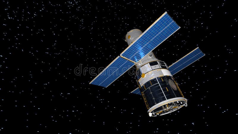 Man-made satellite stock illustration. Illustration of planet - 93911407
