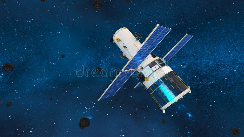 Man-made satellite stock illustration. Illustration of planet - 93911456