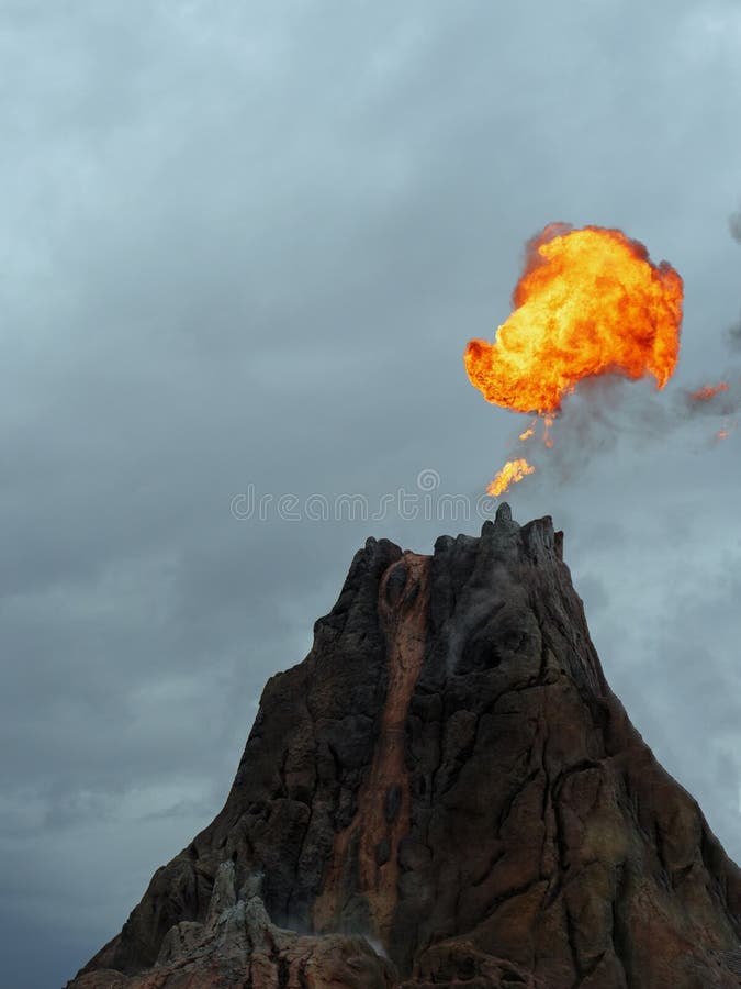Man Made Volcano Filled with Natural Gas is Exploding Stock Image ...