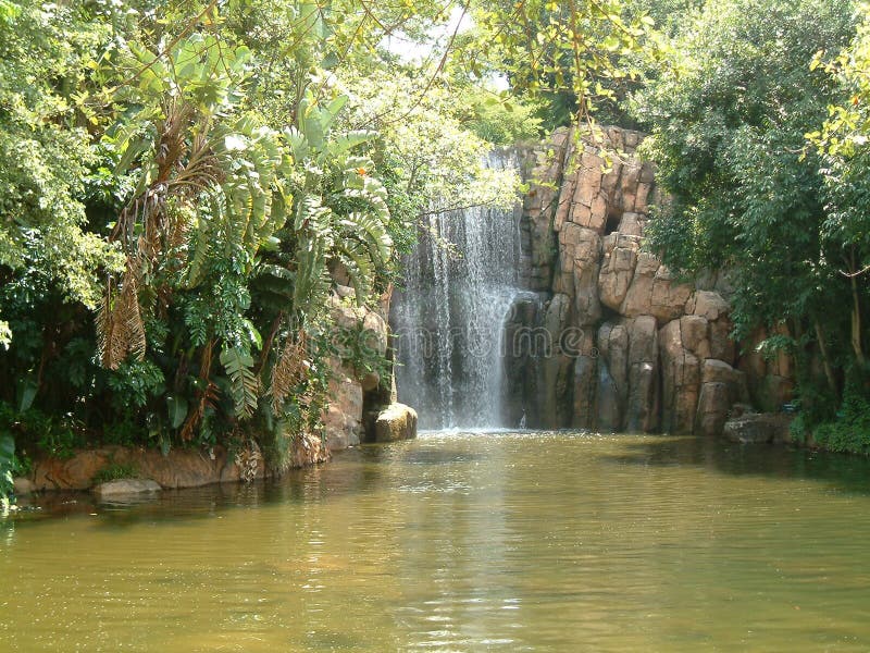 Man made waterfall stock image. Image of waterfall, formation - 67138191