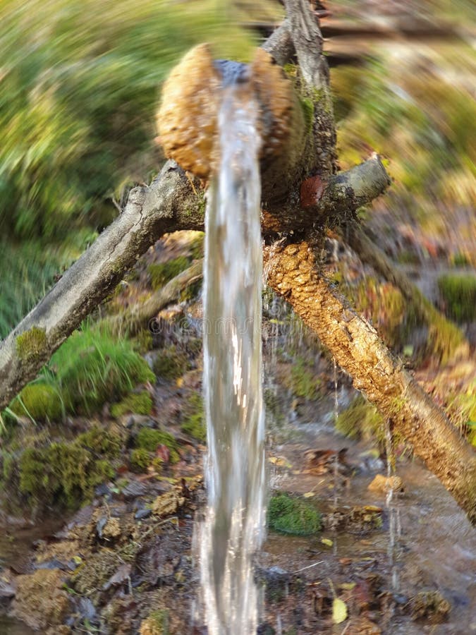 Man made waterfalls stock image. Image of tree, reflection - 201844089