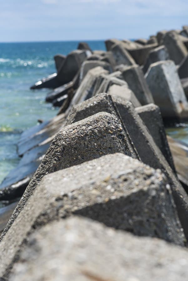 Concrete Wave Breakers Pattern Stock Image - Image of wave, concrete ...