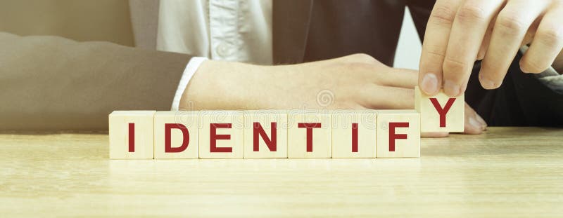 Man Made Word IDENTIFY with Wood Blocks Stock Image - Image of ...