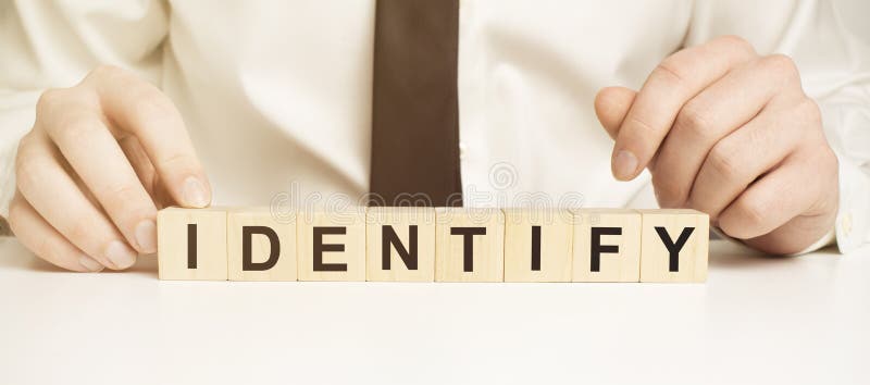 Man Made Word IDENTIFY with Wood Blocks Stock Image - Image of ...