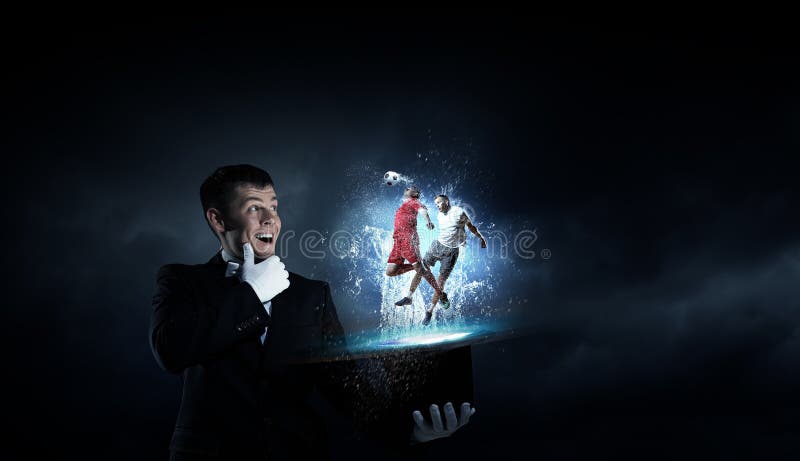 Man Magician with Cylinder Hat Stock Image - Image of businessman ...