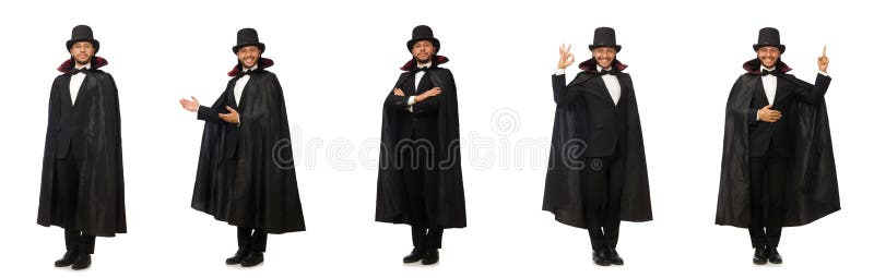 The Man Magician Isolated on White Stock Photo - Image of costume, male ...