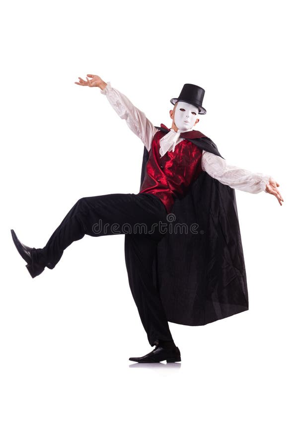 The Man Magician Isolated on White Stock Image - Image of magician ...