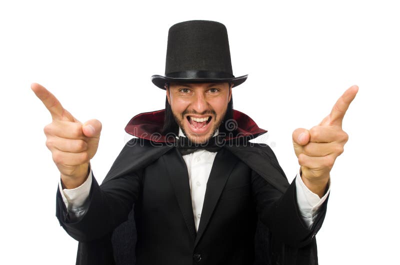 The Man Magician Isolated on White Stock Image - Image of entertainment ...