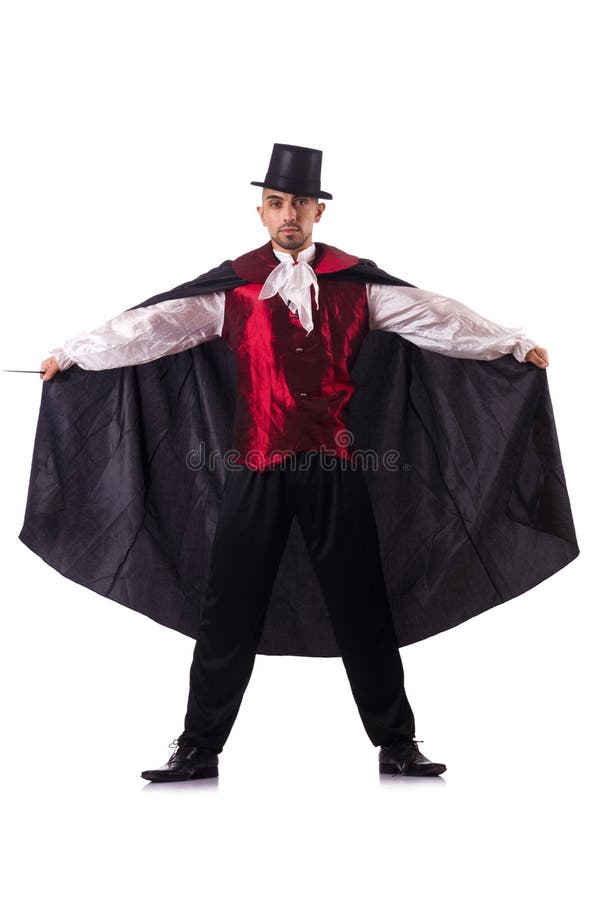 The Man Magician Isolated on White Stock Photo - Image of magic, magus ...