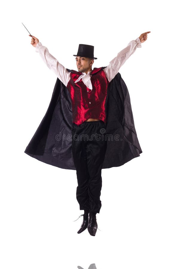 The Man Magician Isolated on White Stock Image - Image of myth, fantasy ...