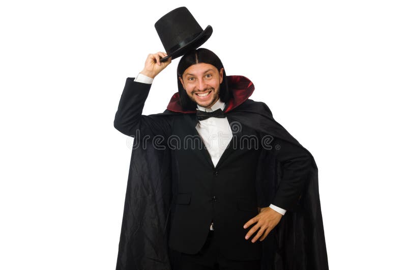 The Man Magician Isolated on White Stock Photo - Image of illusionista ...