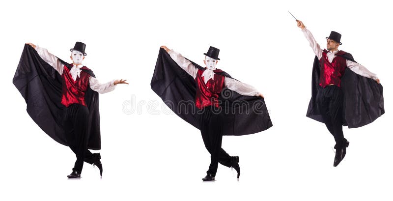 The Man Magician Isolated on White Stock Photo - Image of conjurer ...