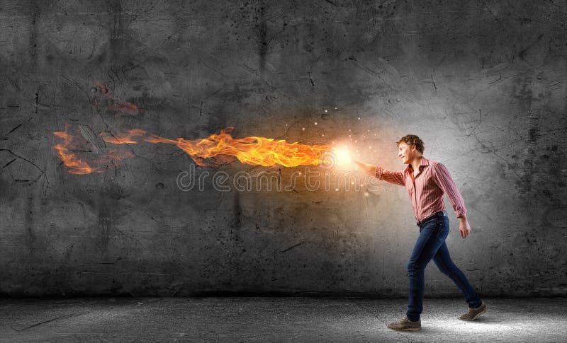 Man magician stock image. Image of fire, fiction, magictrick - 45706931