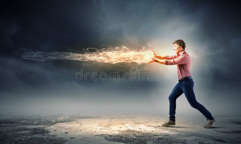 Man magician stock image. Image of energy, force, dark - 46506575