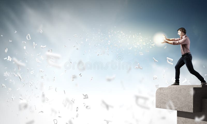 Man magician stock image. Image of glow, conjuring, conjurer - 47321317